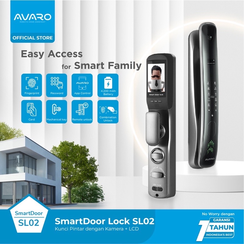Jual Avaro Smart Door Lock SL02 Kunci Pintu Digital with Camera Built in | Shopee Indonesia