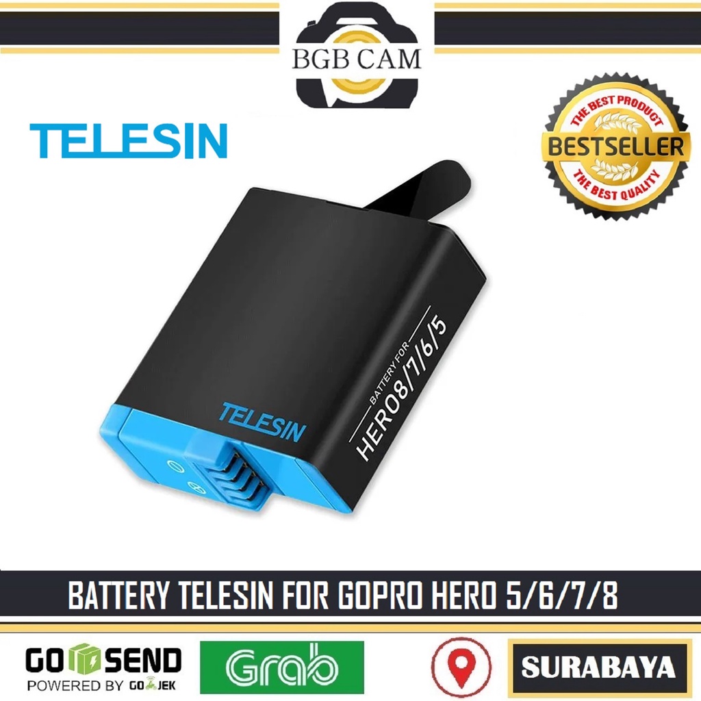 Jual Telesin Battery Gopro Hero 5 / 6 / 7 / 8 Baterai for Go Pro ...