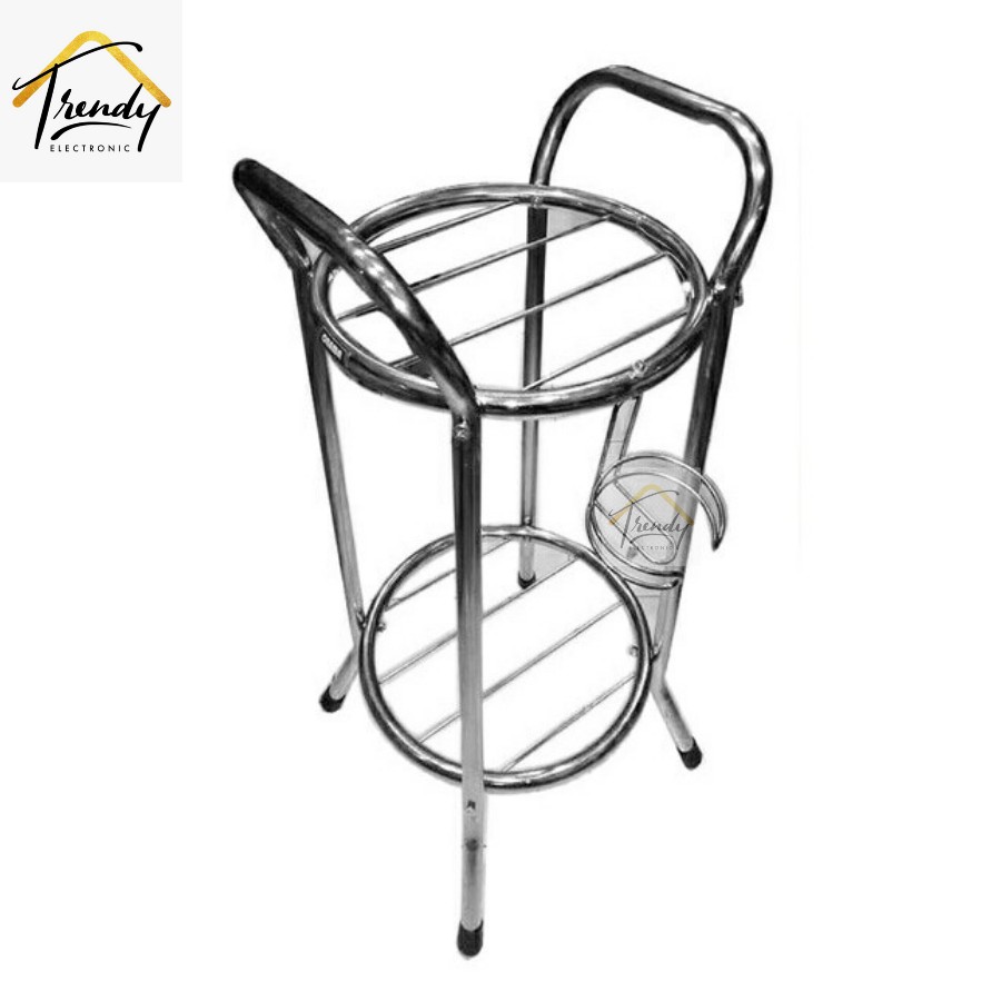 Jual Rak Dispenser Bulat 2 Susun Stainless / Kaki Dispenser 2 Lantai ...