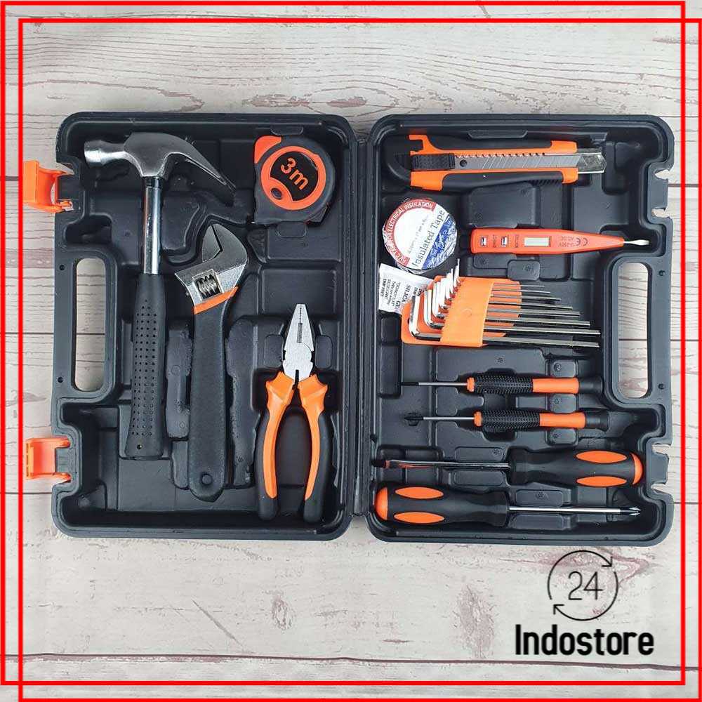 Jual OLOEY Alat Set Perkakas Tang Palu Obeng Box Storage 19 in 1 ...