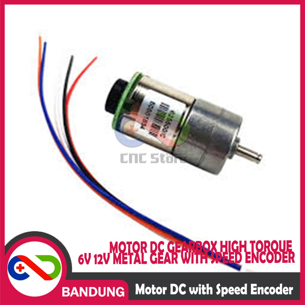 Jual MOTOR DC GEARBOX HIGH TORQUE 6V 12V METAL GEAR WITH SPEED ENCODER ...