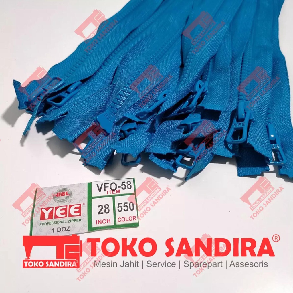 Jual 12 PCS RESLETING JAKET YEE GIGI KASAR / ZIPPER JAKET YEE VISLON 28 INCI (70CM)/Sleting ...