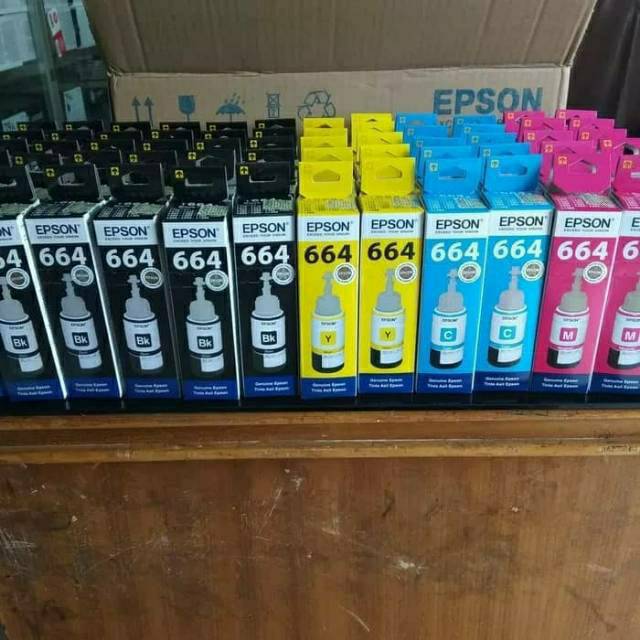 Jual Tinta epson 664 (B,C,M,Y) harga per botol | Shopee Indonesia