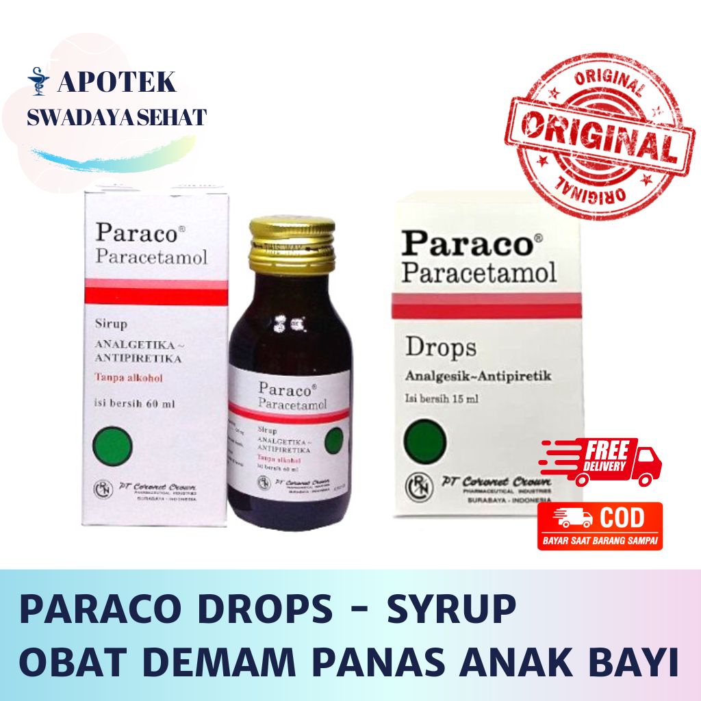 Jual PARACO DROPS 15ML - SYRUP 60 ML - Parasetamol Obat Demam Bayi Anak ...