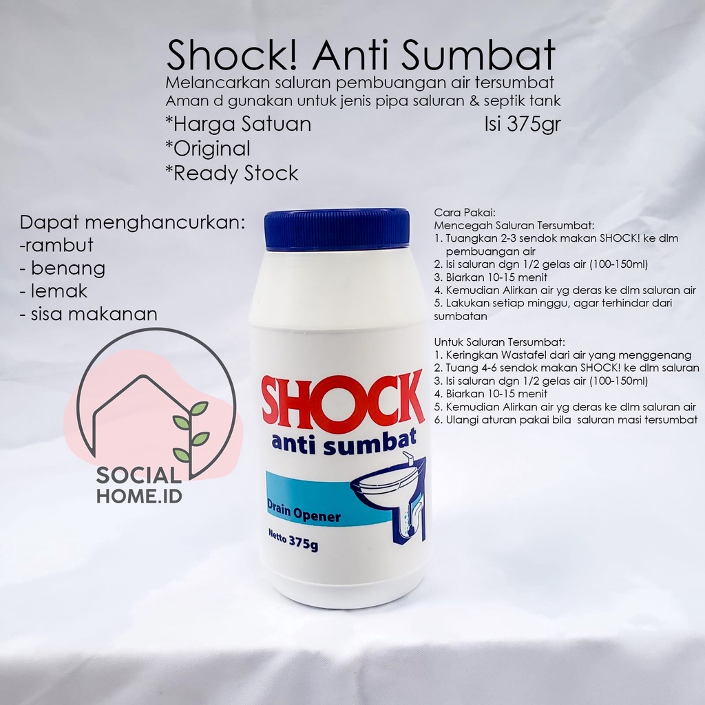 Jual Shock! Anti Sumbat Saluran Air, Drain Opener, Original, Isi 375gr ...