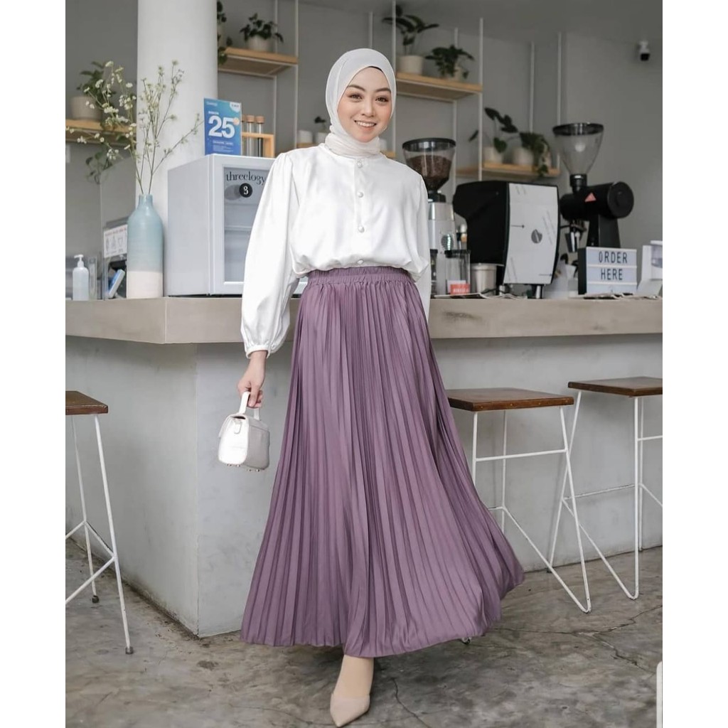 Jual ROK PLISKET PREMIUM / PLEATED SKIRT PREMIUM MAYUNG | Shopee Indonesia