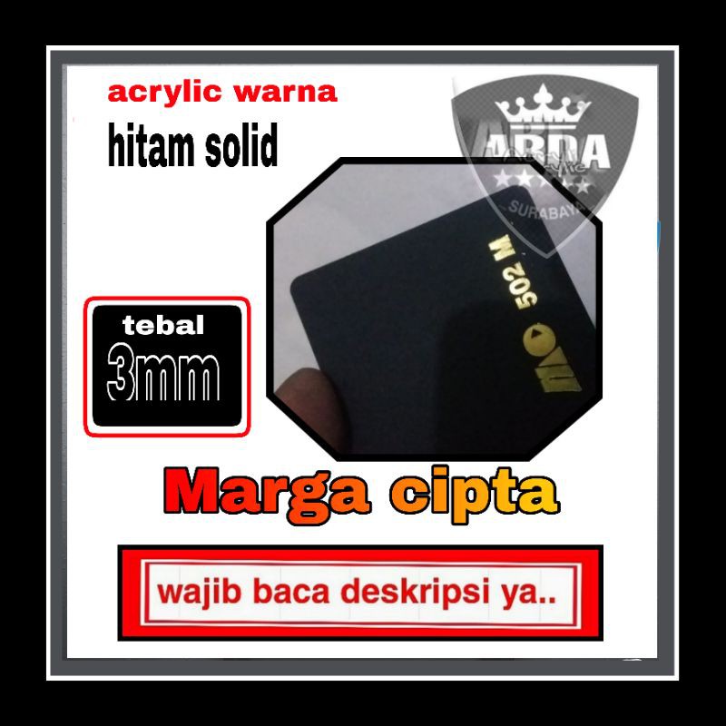 Jual Akrilik 3mm hitam solid /Acrylic hitam lembaram custom/Acrylic ...