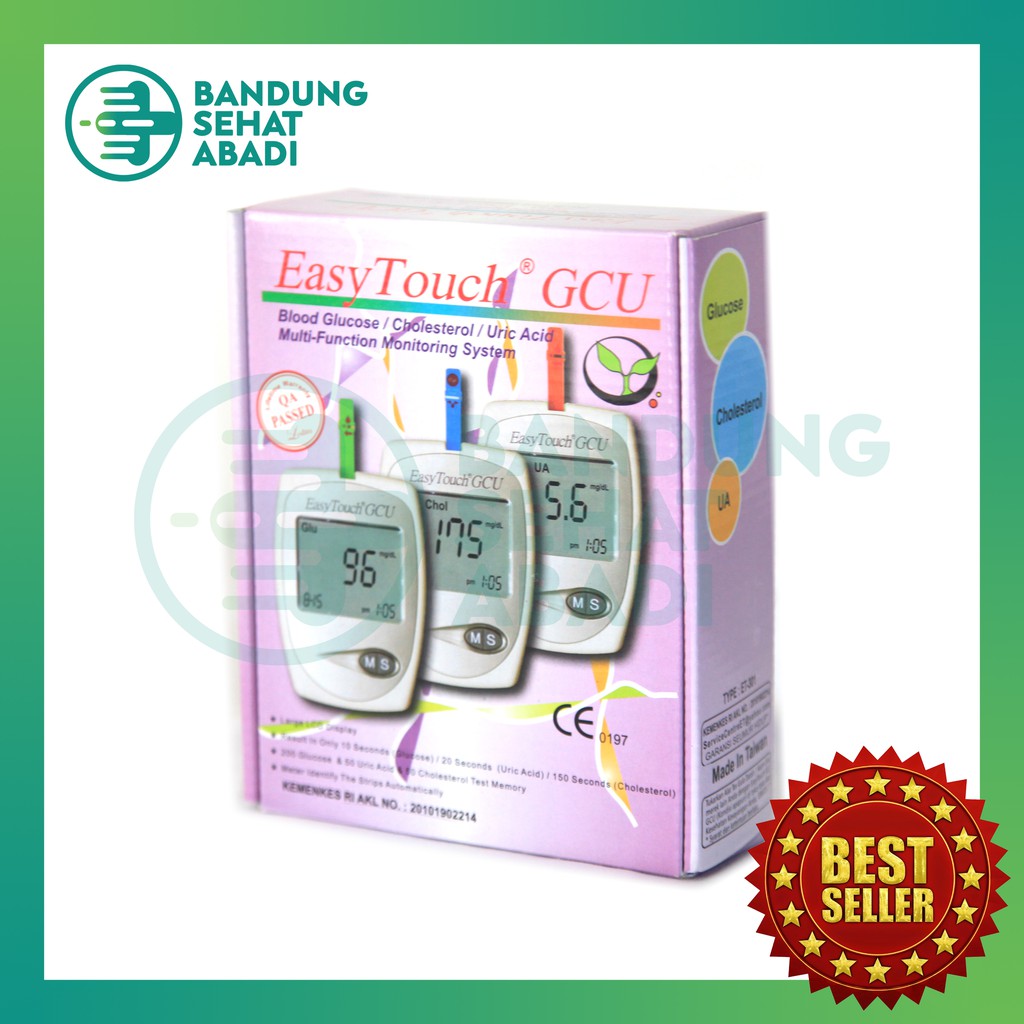 Jual ALAT TES CEK GCU Easy Touch 3 in 1 Kolestrol - Gula Darah GDS ...