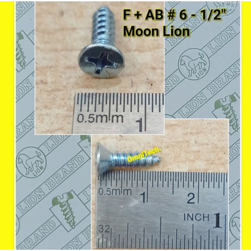 Jual "10 Pcs" Sekrup Tap Tapping Screw FAB FH Kepala Rata (+) Moon Lion 6x1/2" 6 x 1/2" ( 6x1 ...