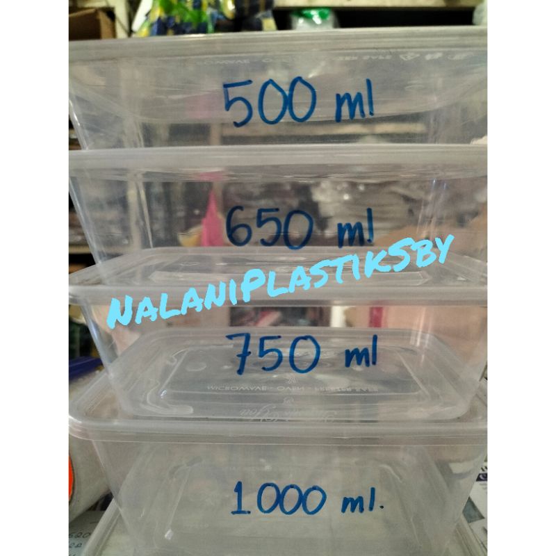 Jual Thinwall Rectangle Box Kotak Plastik Kotak Makan 500ml Shopee