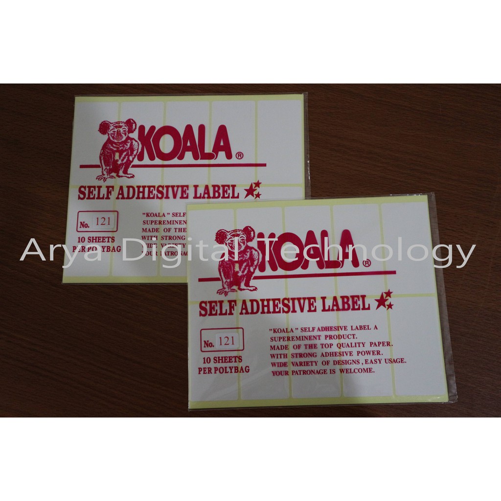 Jual Kertas Sticker Label Koala/Fox No 121 Kertas Stiker Tempel Murah ...