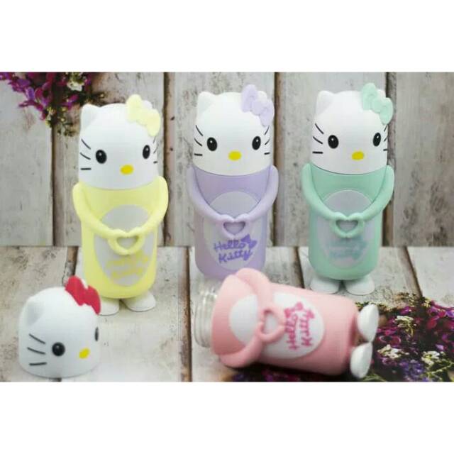 Jual Botol Minum Kaca Karakter Hello Kitty 350ml / Botol Karakter Hello ...