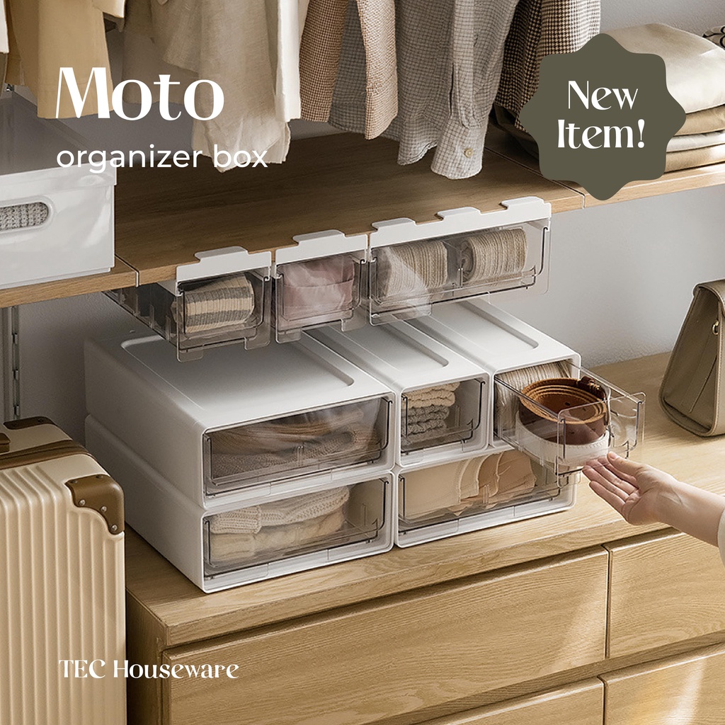Jual 【TEC】MOTO Organizer Box Laci Storage Box Underwear Kaos kaki ...
