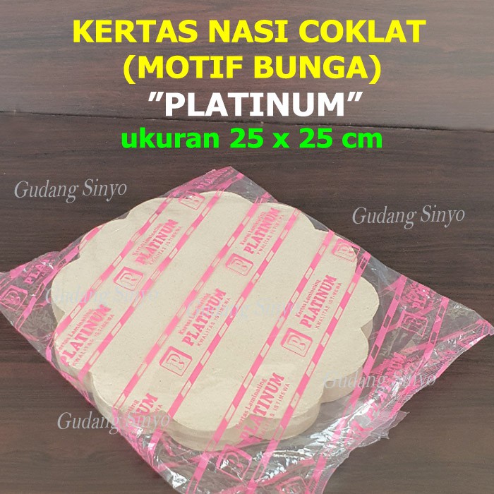 Jual Kertas Nasi Bunga / Kertas Nasi Coklat / Alas Nasi Coklat Motif ...