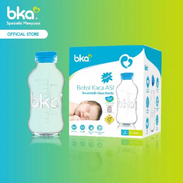 Jual BKA Botol Kaca Asi Tempat Simpan Asi -4pcs | Shopee Indonesia