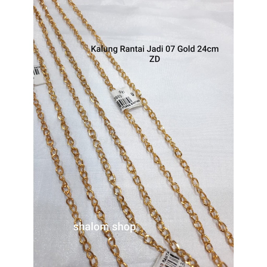 Jual KALUNG RANTAI JADI 07 GOLD 24CM ZD | Shopee Indonesia