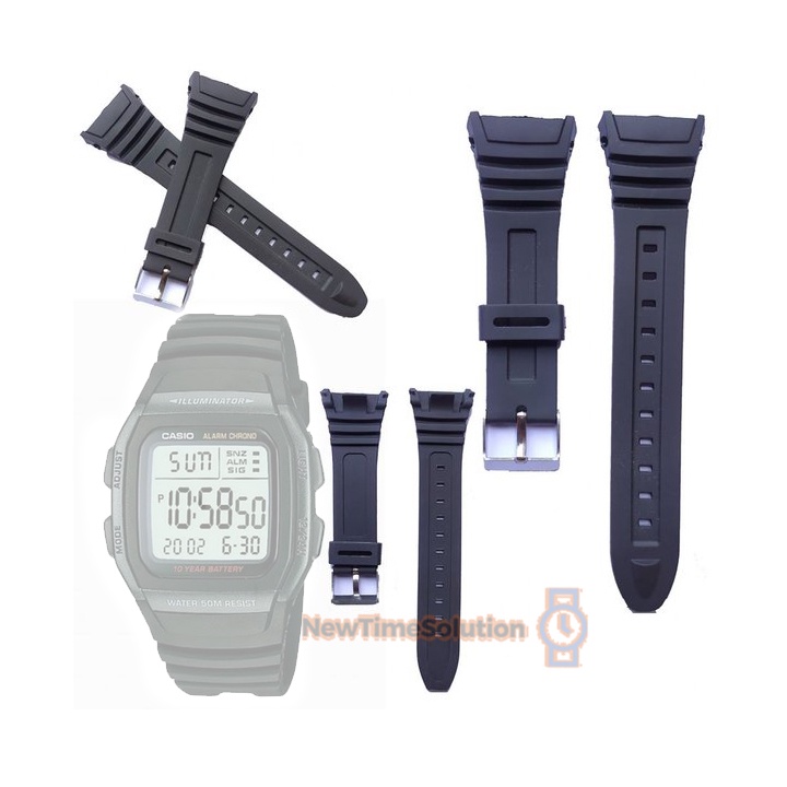 Jual Tali Jam Casio W96H Karet OEM Rubber Strap Polos | Shopee Indonesia