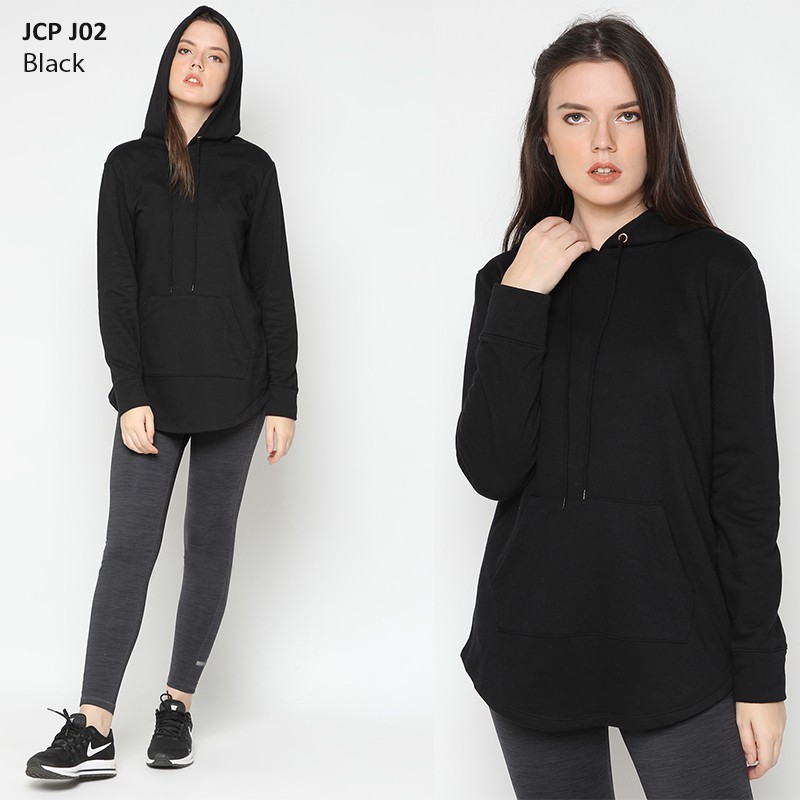 Jual Pakaian Wanita Sweater Jaket Hoodie Hitam Polos Original Branded ...