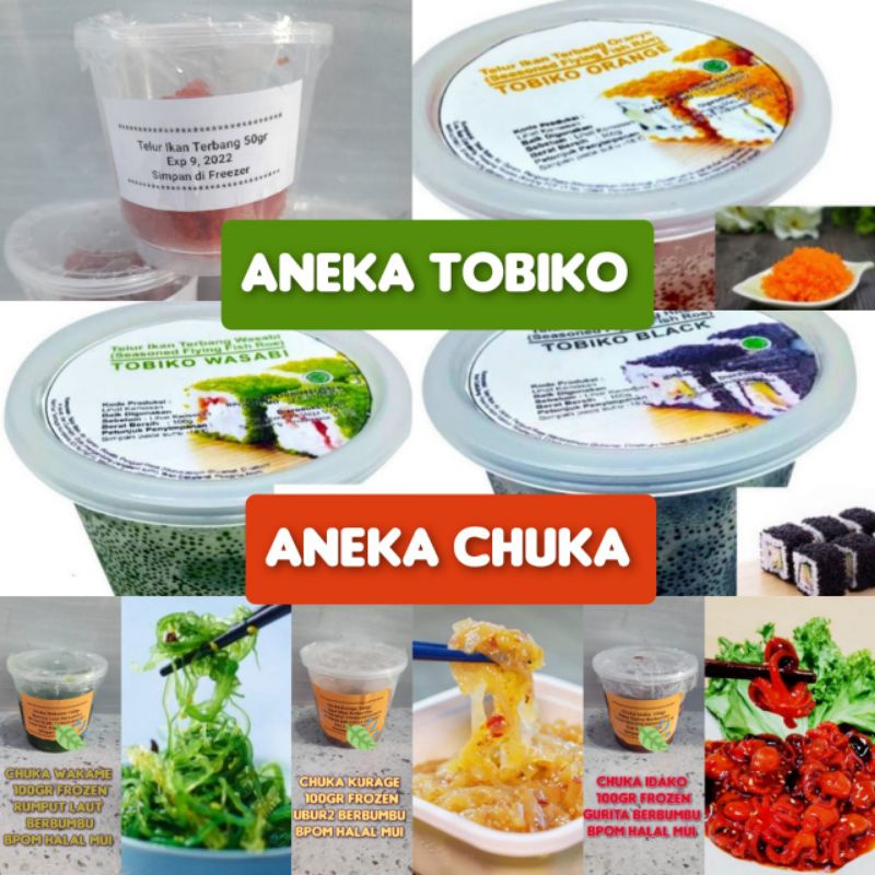 Jual Tobiko oren hijau hitam fish roe chuka idako wakame kurage telur ...