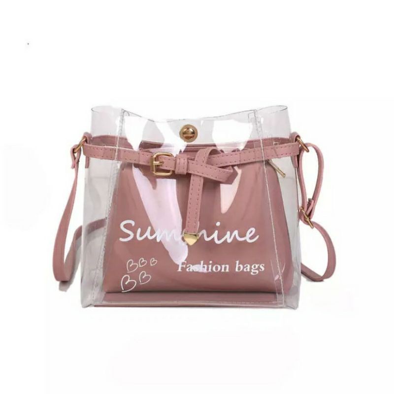 Jual dem_sare / DS1004 - TAS MIKA SUNSHINE - Tas Selempang Wanita Mika Pvc Transparan | Shopee ...