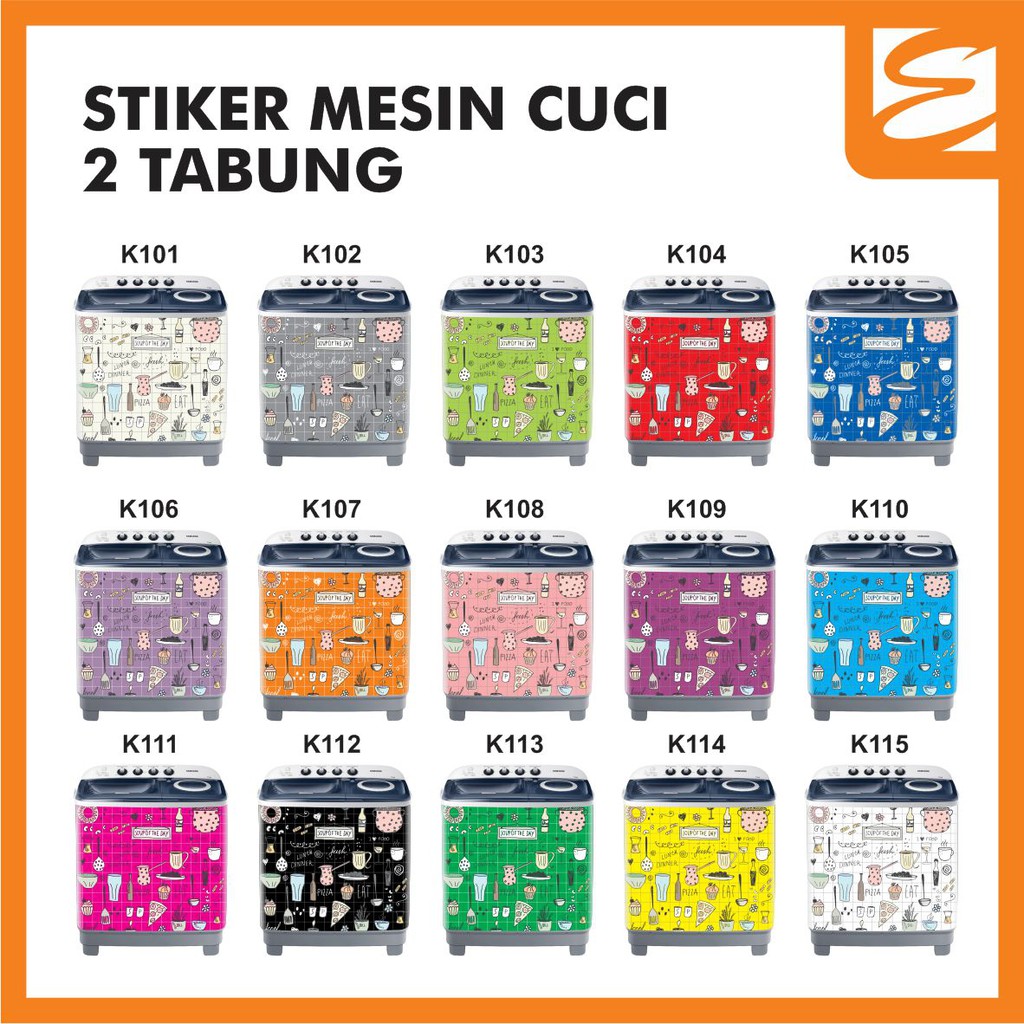 Jual Stiker mesin cuci 2 tabung A (80cm x 85cm) - Kitchen (Sticker ...