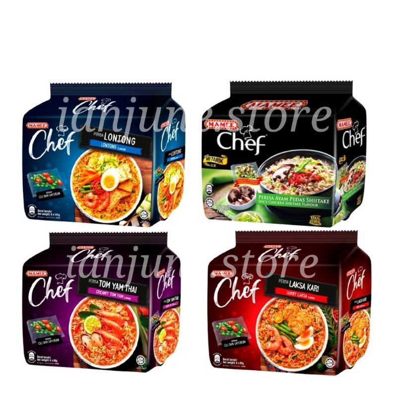 Jual MAMEE CHEF MIE INSTAN ISI 4 PACK MALAYSIA / LAKSA KARI / TOM YAM ...