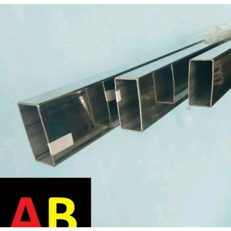 Jual Hollow Stainless Steel Mirror 2cm x 4cm Tebal 0.8mm 199.5cm ...