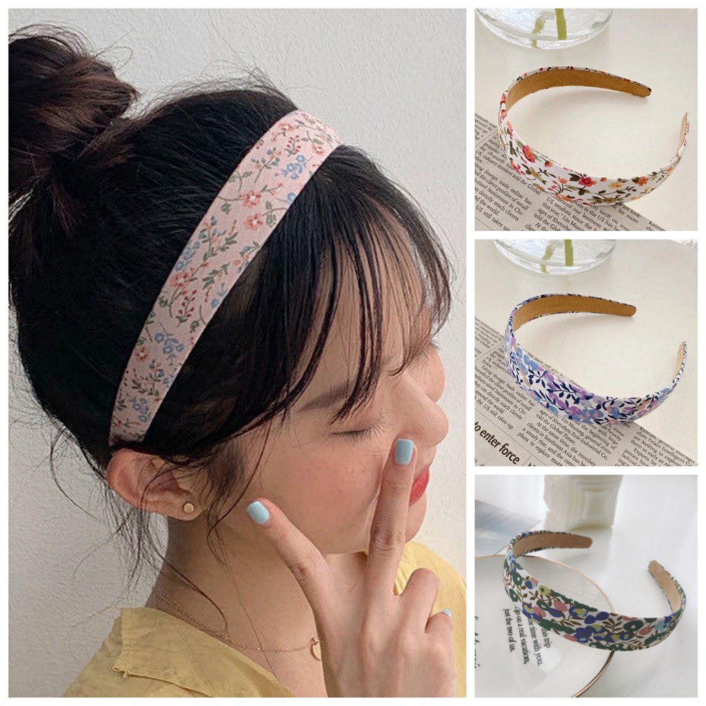 Jual Bando Motif Bunga / Headband Solid Color Flower Pattern Lattice ...