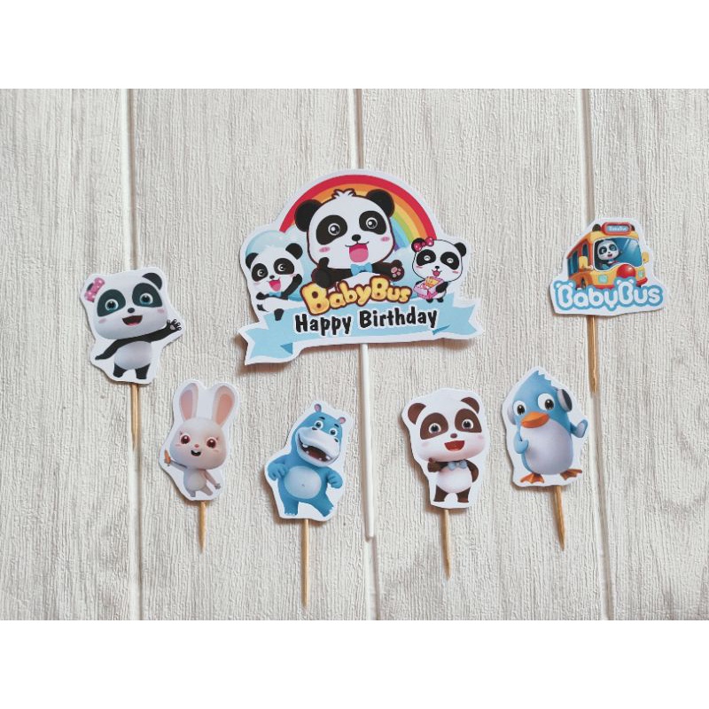 Jual isi 7 hiasan kue ulang tahun cake topper karakter Baby Bus BabyBus ...
