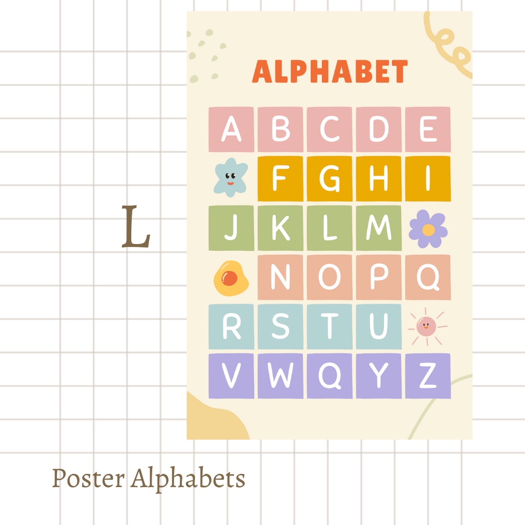Jual [IVORY 260gr] Poster Edukasi Alfabet A3+ Lengkap, Poster Belajar ...
