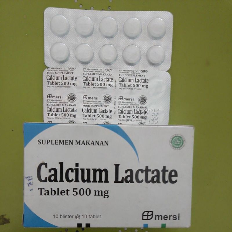 Jual Calcium Lactate Tablet 500 mg (U/ memenuhi kebutuhan Kalsium ...