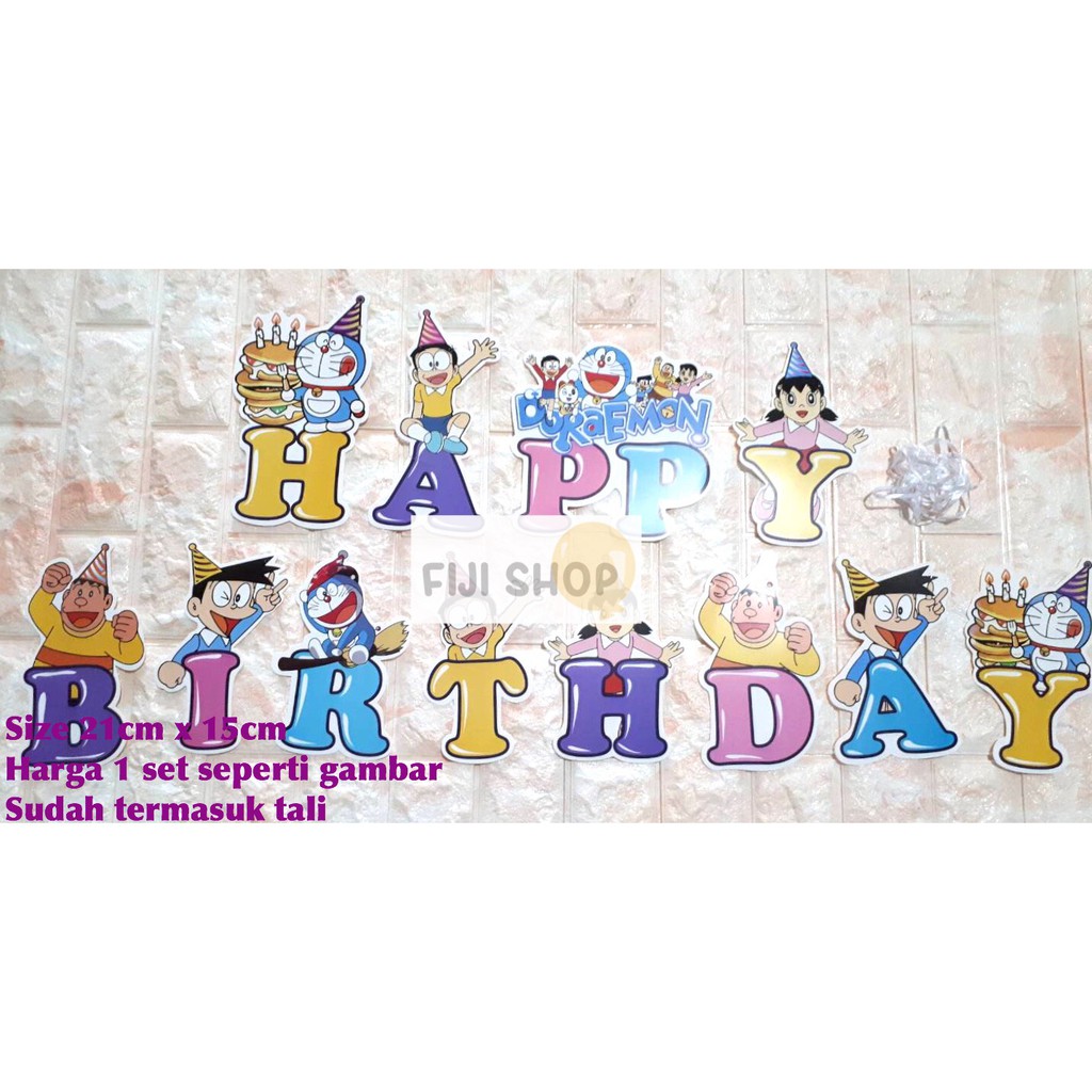 Jual Banner Flag / Bunting Flag HBD Bentuk Doraemon | Shopee Indonesia