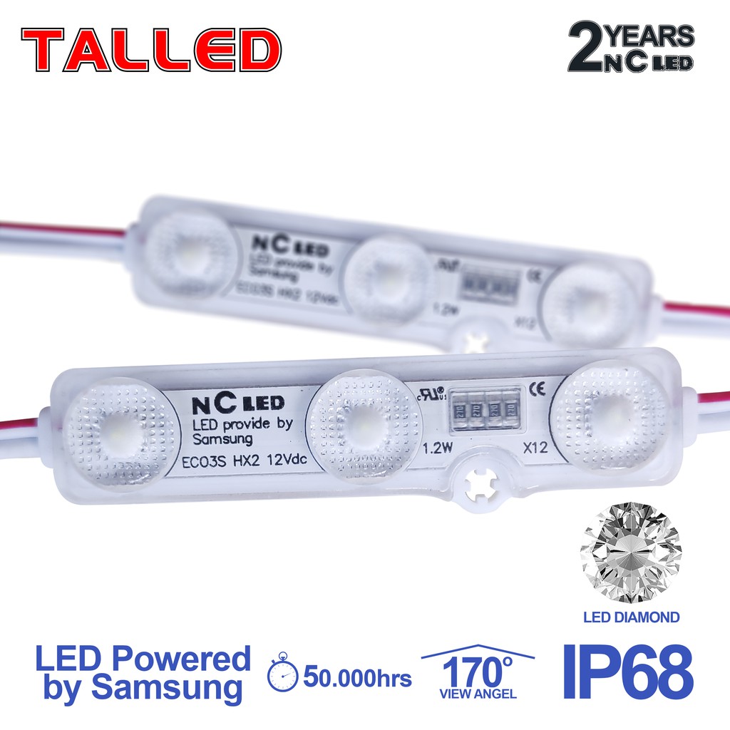 Jual [50PCS] LAMPU MODUL NC LED 3 MATA 2835 1.2W DIAMOND 50 PCS POWERED ...