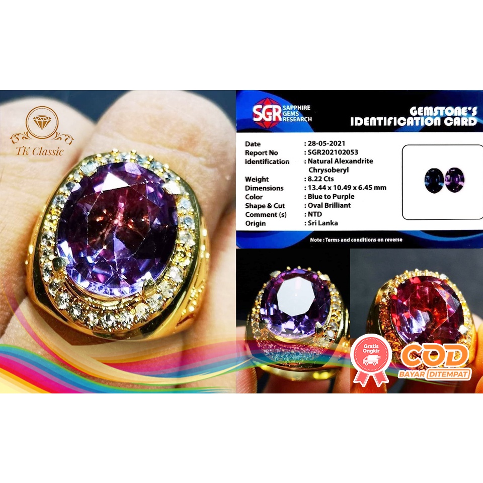 Jual NATURAL BATU PERMATA ALEXANDRITE CHRYSOBERYL CHANGE COLOR BIG SIZE ...