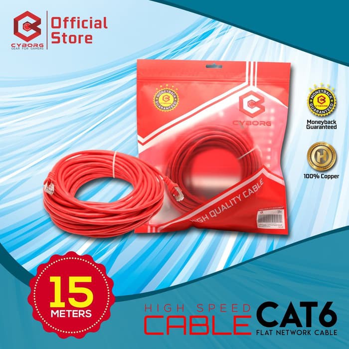 Jual Kabel LAN Cyborg UTP CAT6 15M | Shopee Indonesia