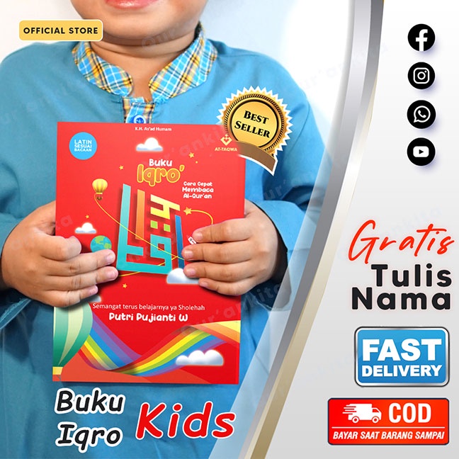Jual Buku Iqro Kids| At-Taqwa | Gratis Custom Nama | Shopee Indonesia