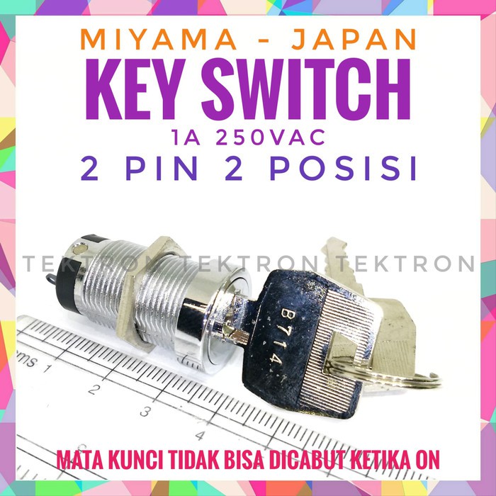 Jual Miyama - Japan Key Switch 2 posisi 2 pin 1A 250V stainless steel ...