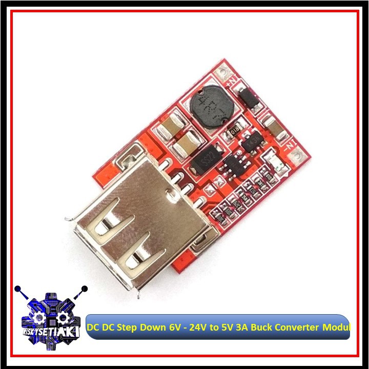 Jual USB DC DC Step Down 6V - 24V to 5V 3A Buck Converter Modul Charger ...