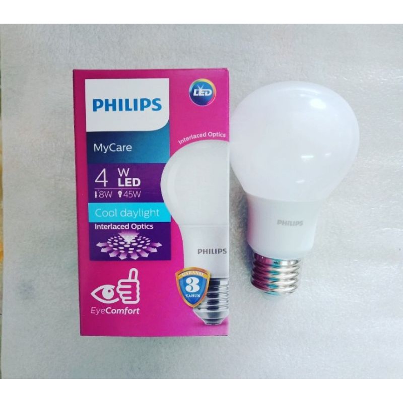 Jual LAMPU LED / BOHLAM LED BULB 4 WATT E-27 - PHILIPS | Shopee Indonesia