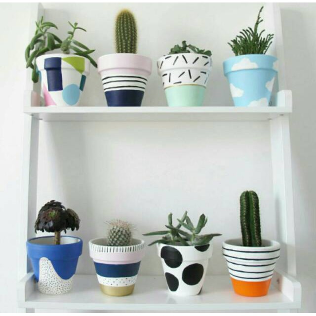 Jual POT LUKIS TANAH LIAT MINIMALIS CLAYPOT GERABAH TANAMAN HIAS KAKTUS ...