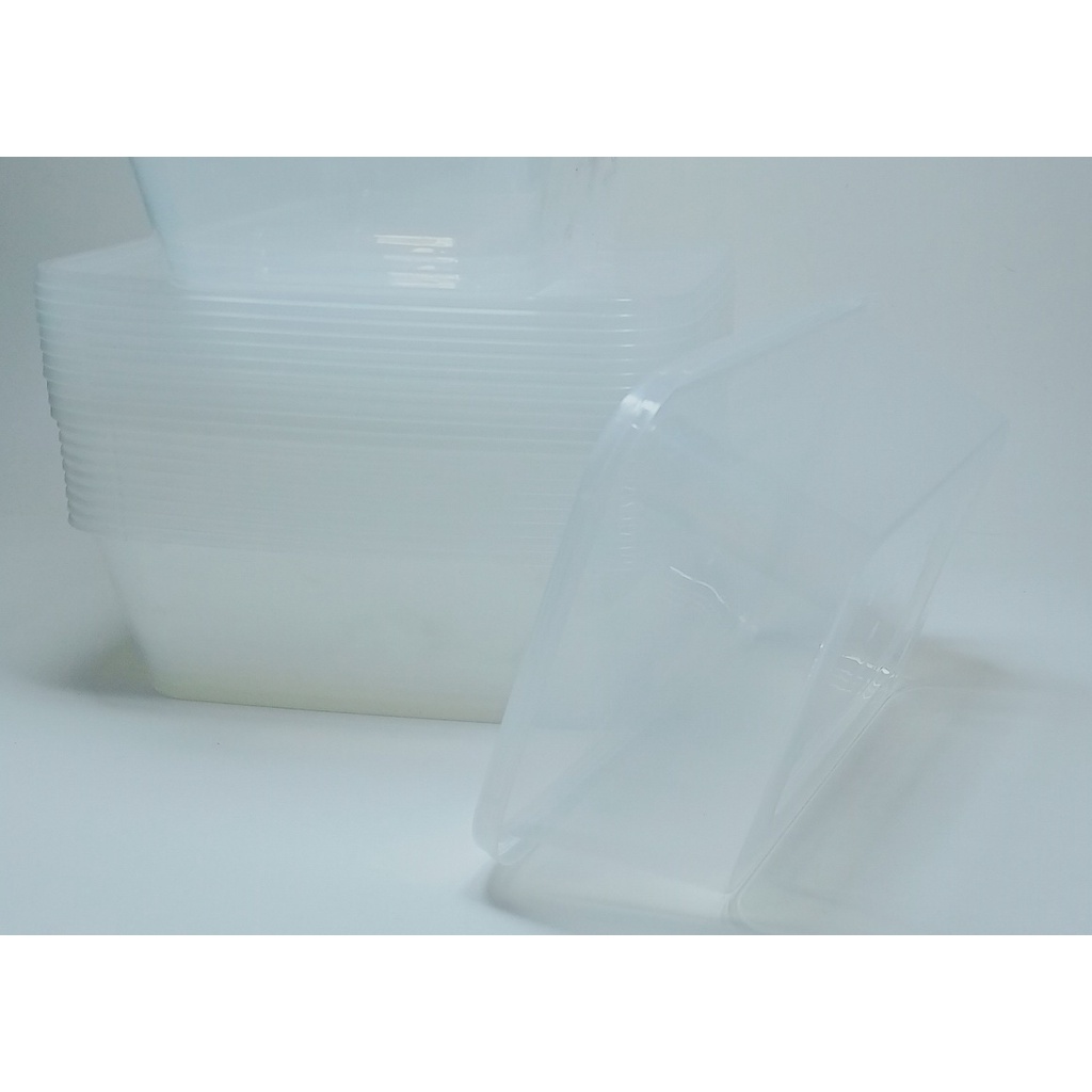 Jual Isi 10 Thinwall Kotak Makan Box Makanan Plastik Bening 300ml ...