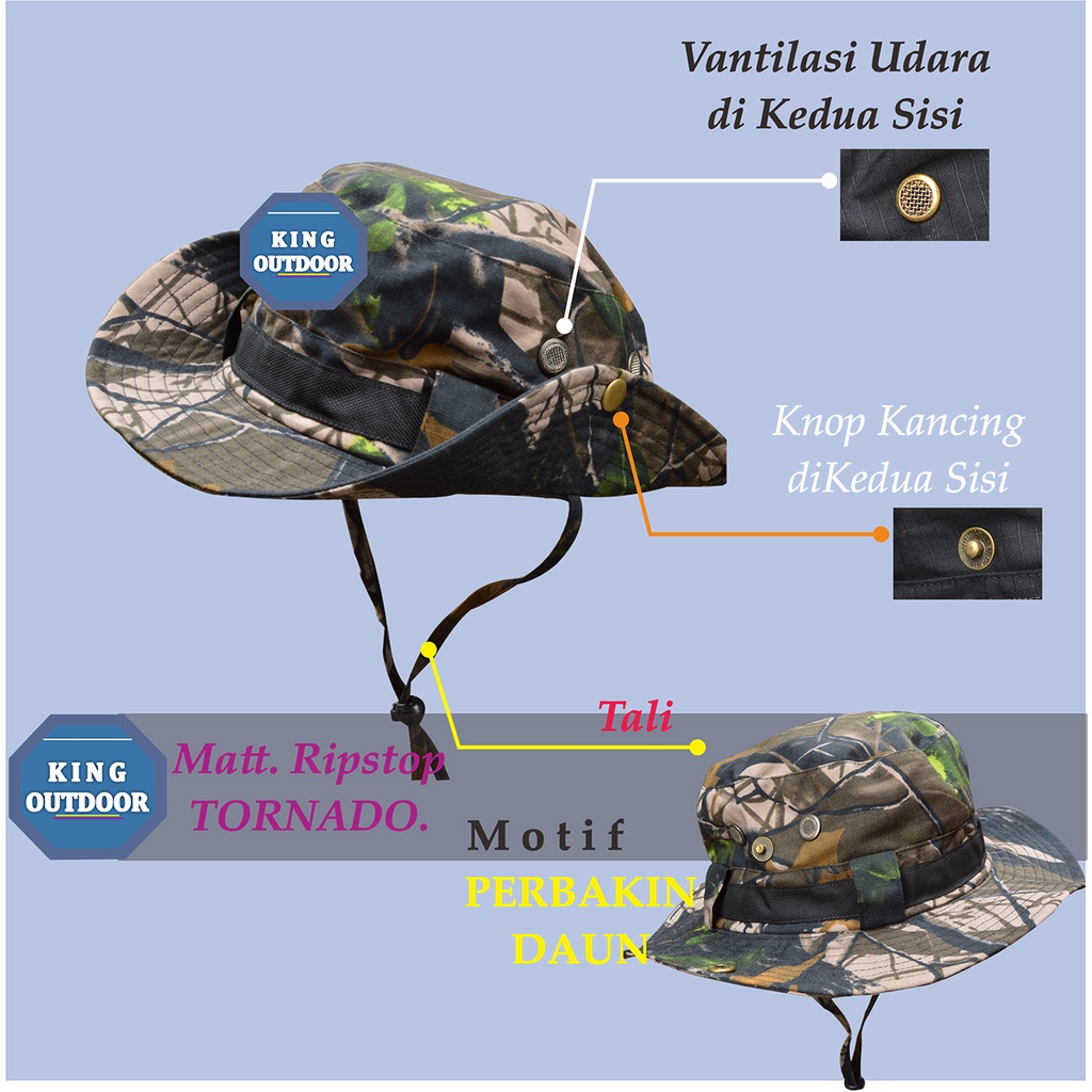 Jual TOPI PENCINTA ALAM MOTIF LORENG | TOPI RIMBA BORNEO | TOPI DENGAN ...