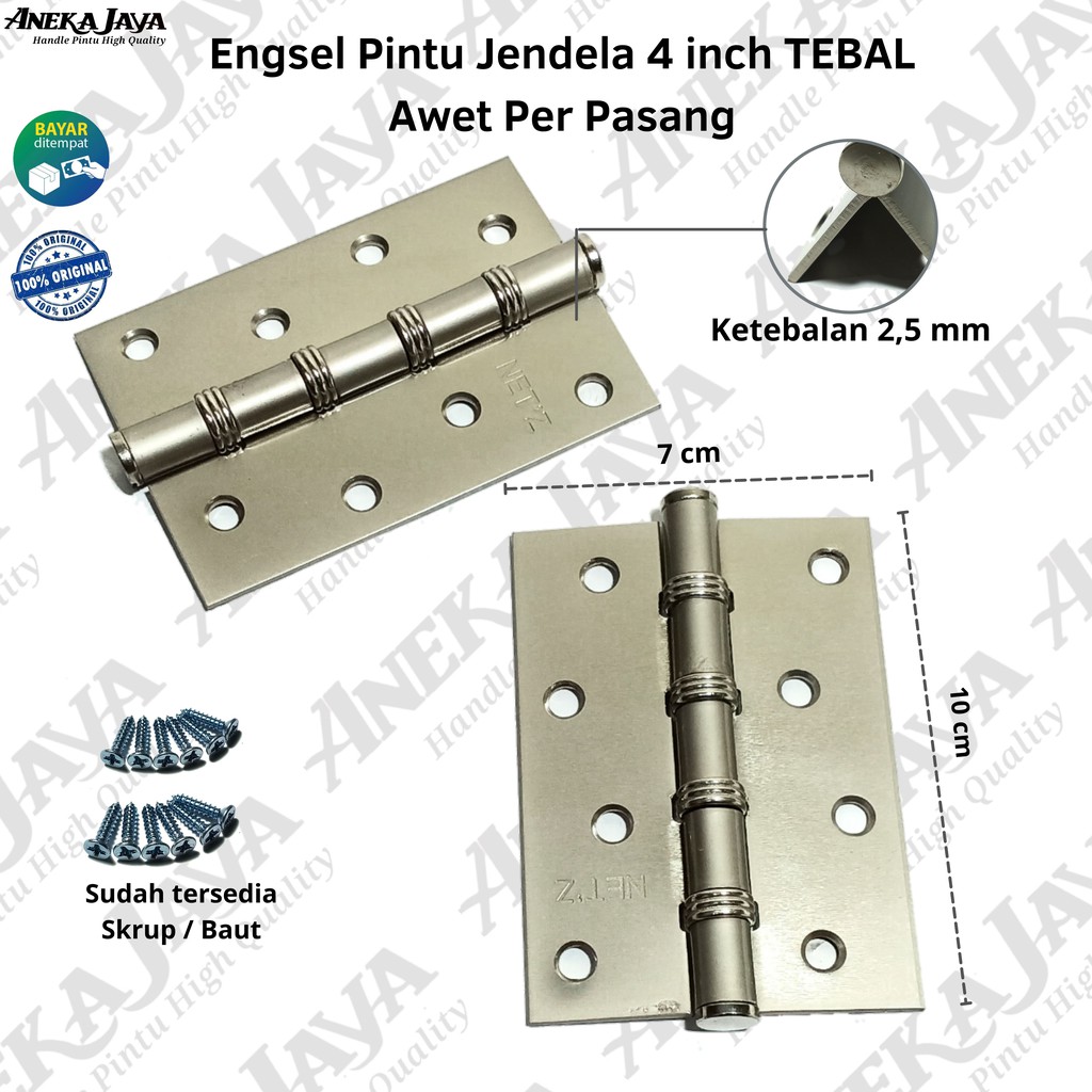 Jual Engsel Pintu rumah 4 Lubang 5 Lubang Tebal - Engsel Daun Pintu ...