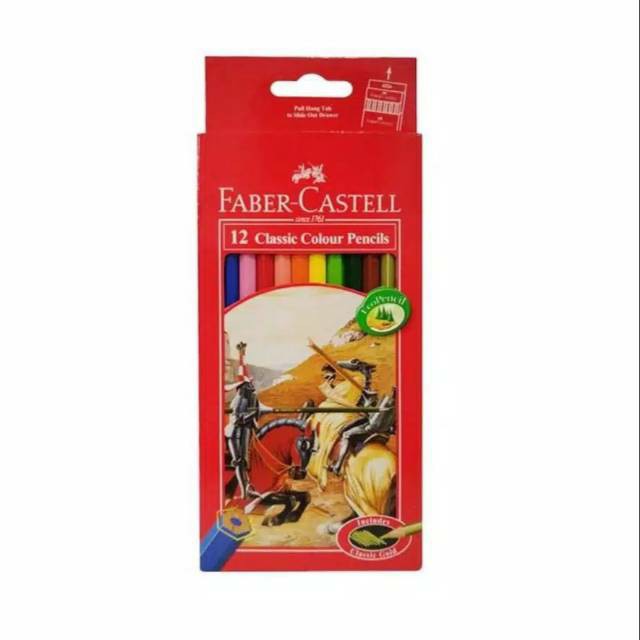 Jual Classic colour Faber Castell 12 long / Pensil warna 12 Panjang ...