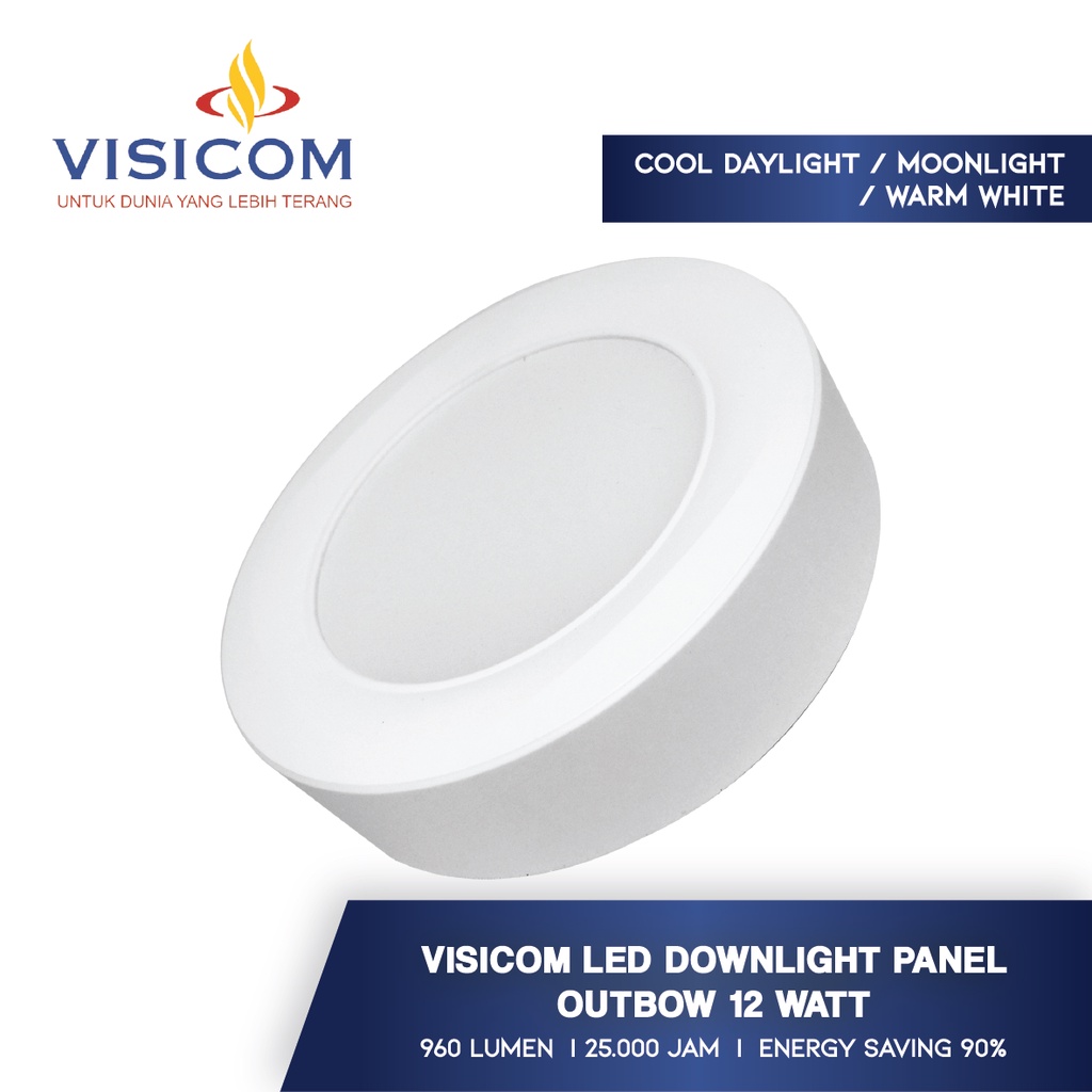Jual VISICOM Lampu Downlight LED Panel OB 12 Watt / Downlight Panel Outbow - Cahaya Putih ...