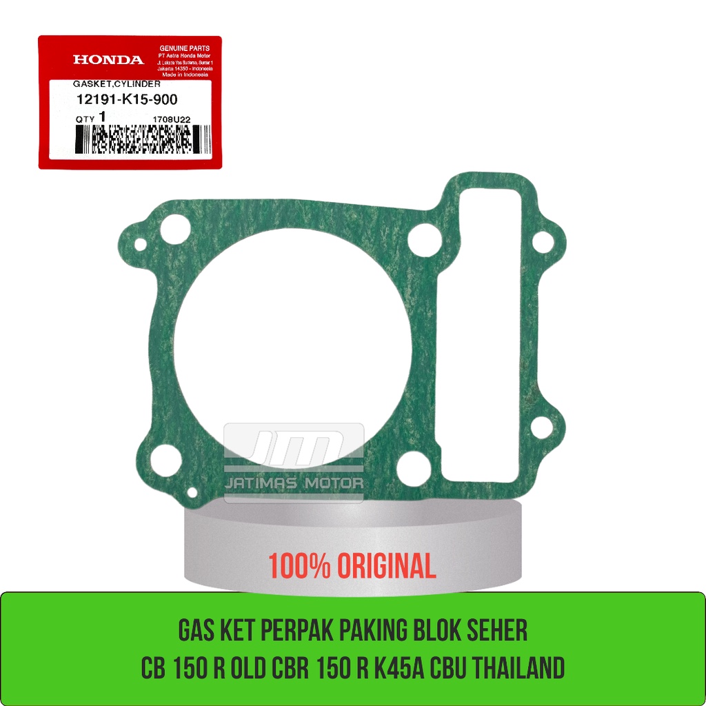 Jual Gasket perpak paking blok seher cb 150 r old cbr 150 r K45A cbu thailand 12191-K15-900 ...