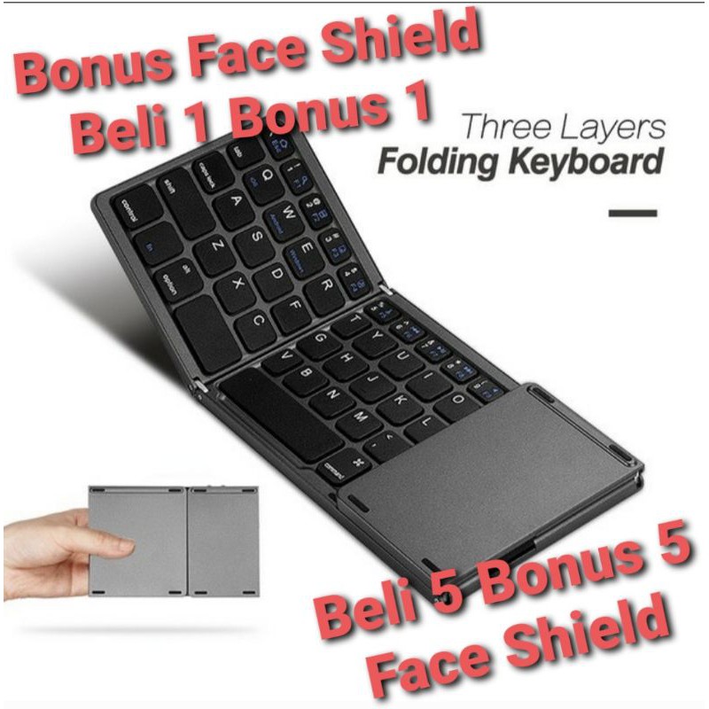 Jual Foldable Wireless bluetooth Keyboard 3 Layers with Touchpad ...
