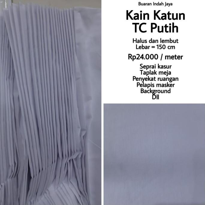 Jual Kain Katun TC Putih lebar 150 cm | Shopee Indonesia