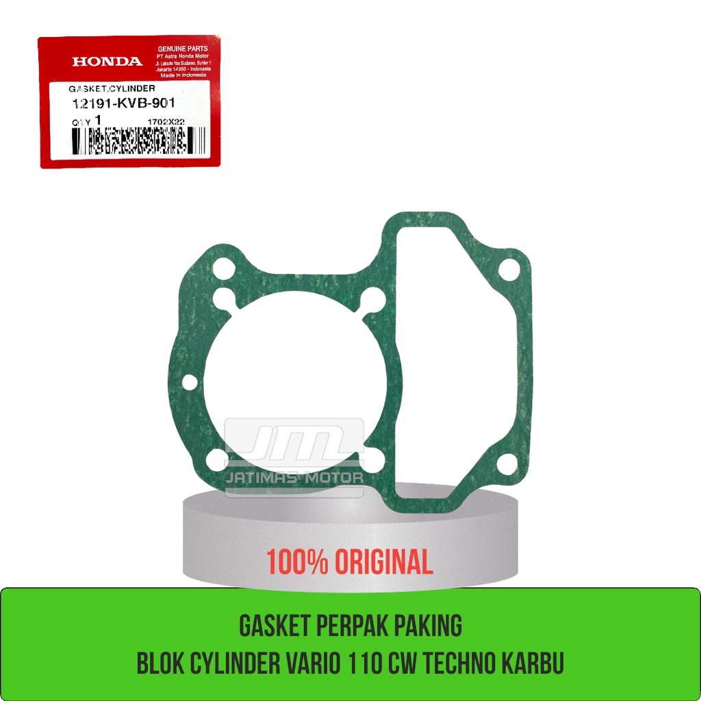 Jual Gasket perpak paking blok cylinder vario 110 cw techno karbu 12191-KVB-901 | Shopee Indonesia