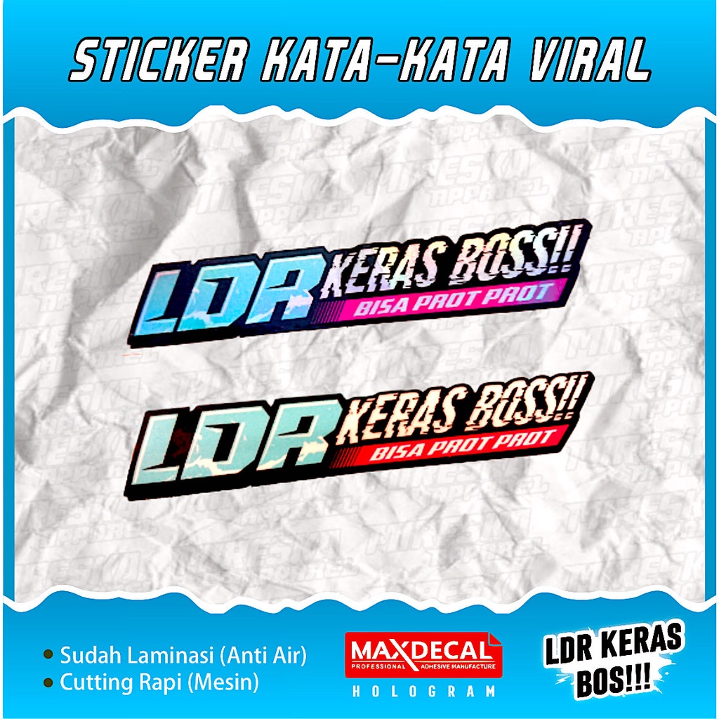 Jual TERLARIS!!! STICKER LDR KERAS BOS VIRAL | STIKER HELM MOTOR ...